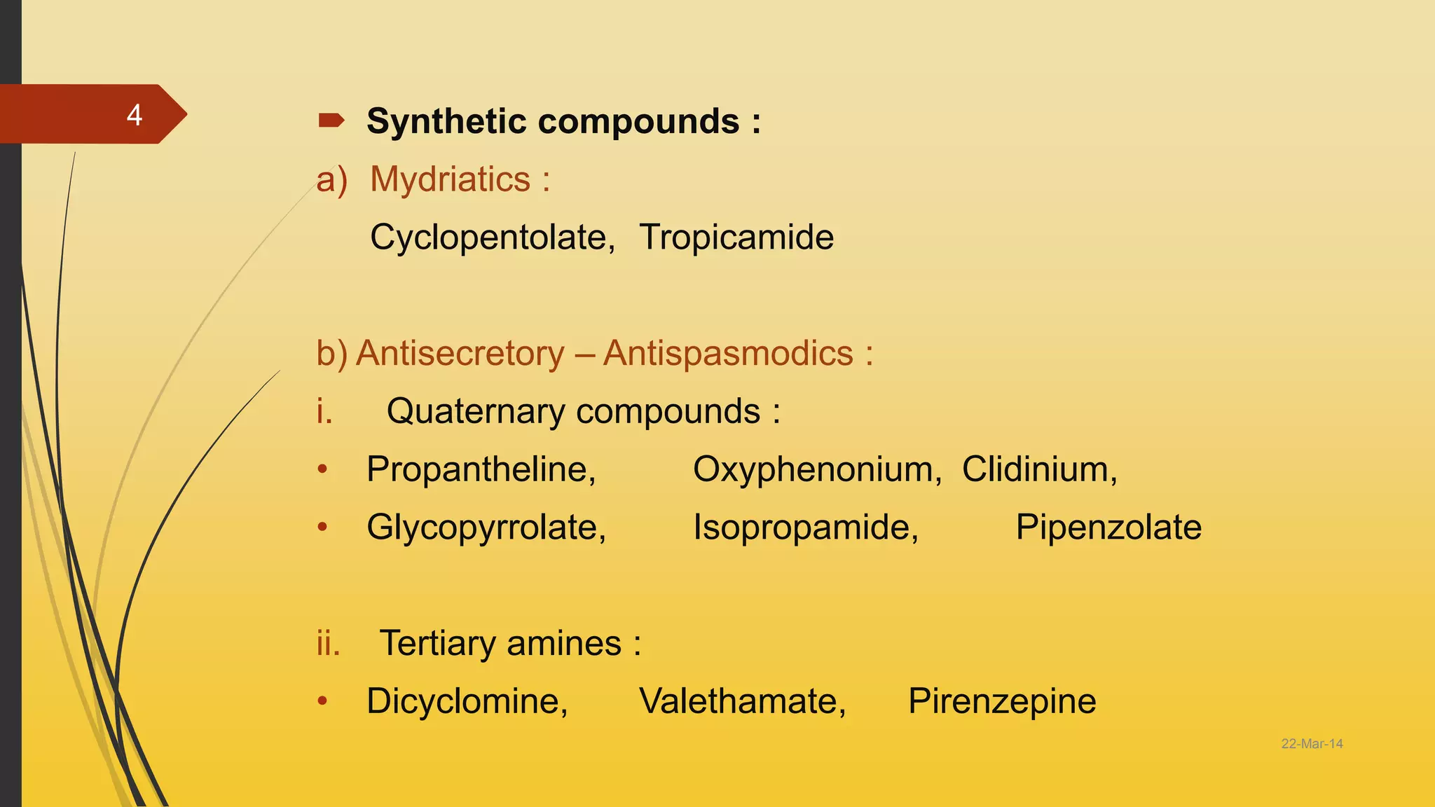 Anticholinergic drugs | PPTX