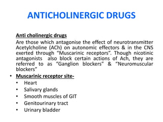 Anticholinergic drugs | PPTX | Brain and Nervous System Disorders ...