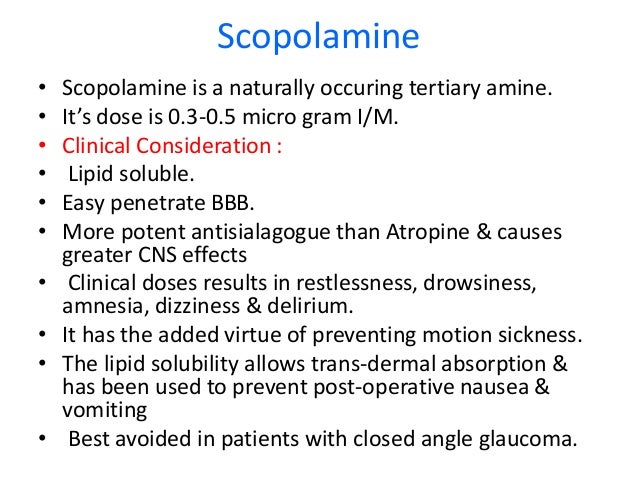 Anticholinergic drugs