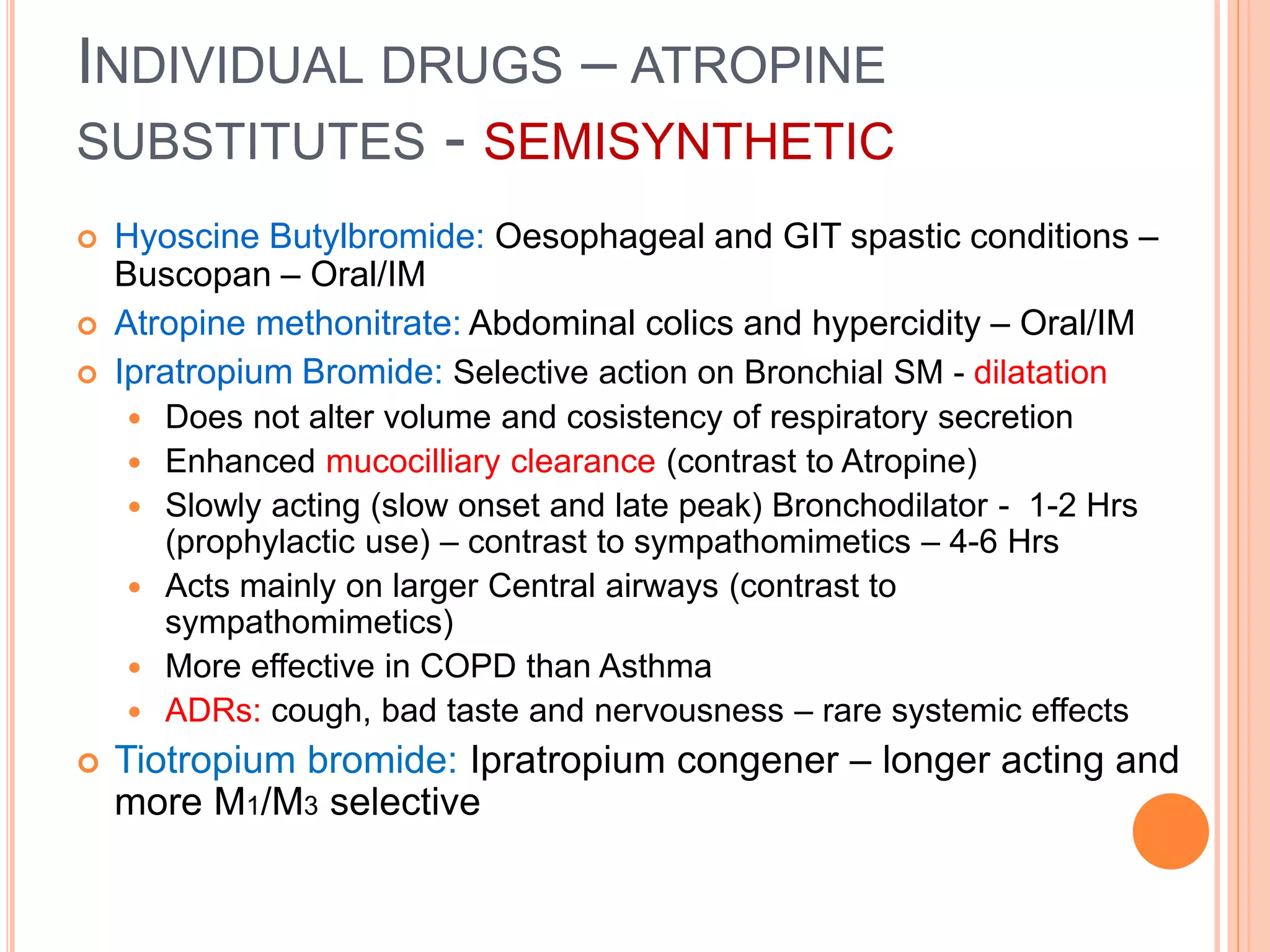 Anticholinergic drugs - pharmacology | PPTX