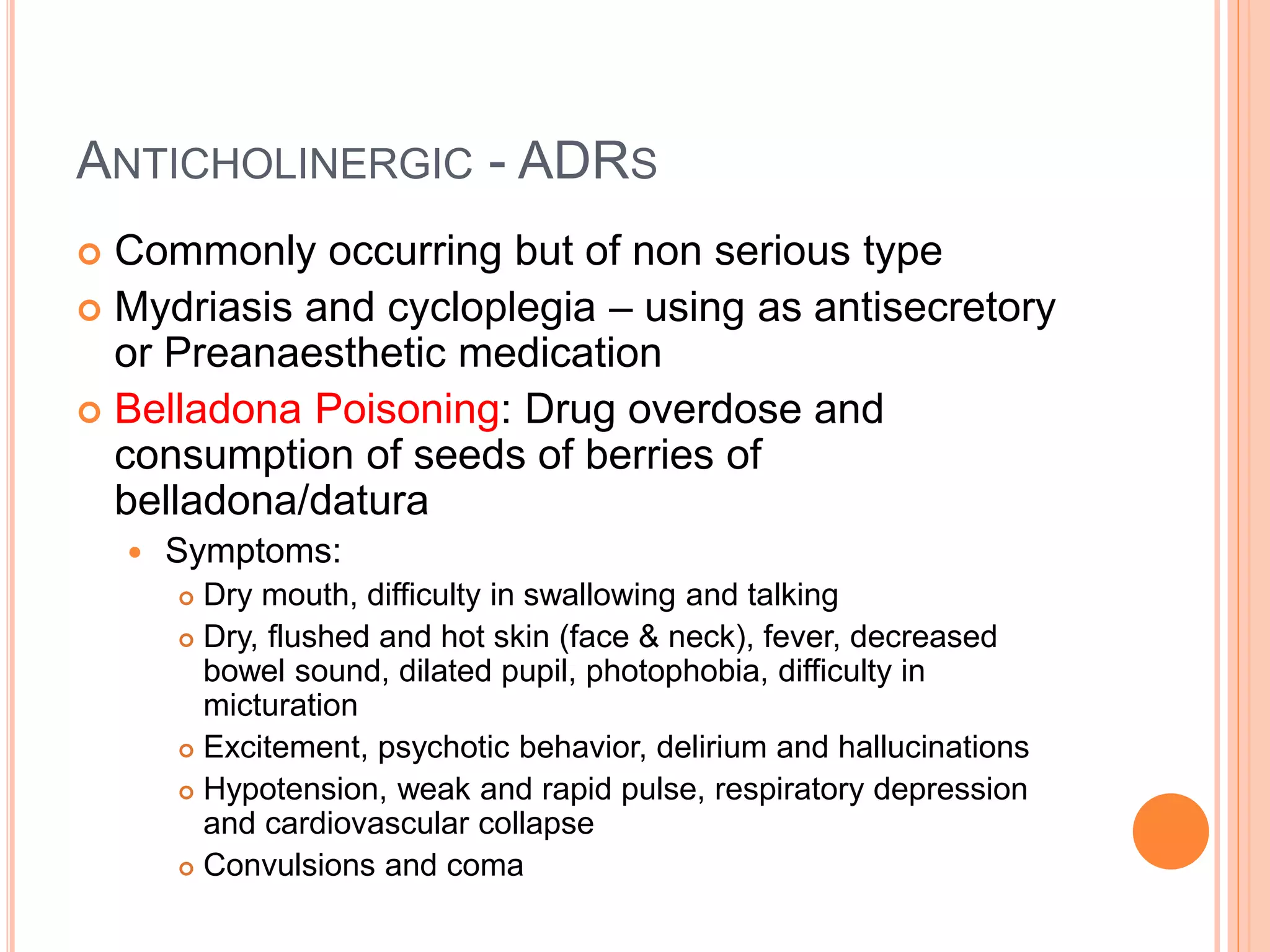 Anticholinergic drugs - pharmacology | PPTX