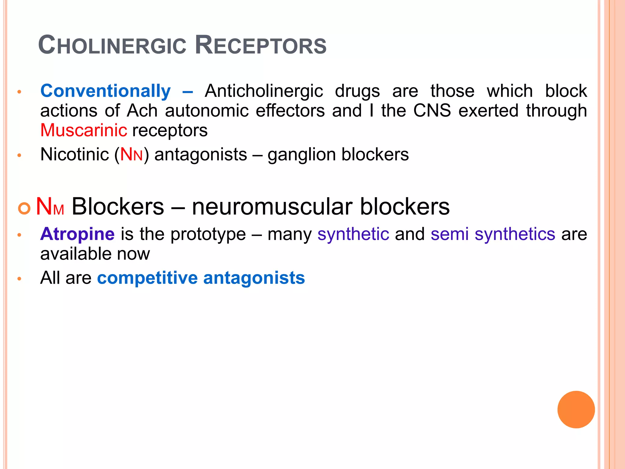 Anticholinergic drugs - pharmacology | PPTX
