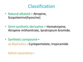 Anticholinergic drugs | PPTX