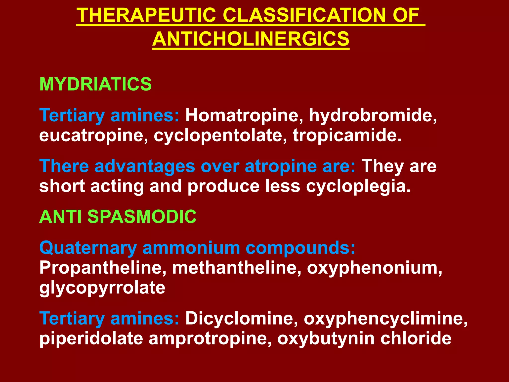 Anticholinergic drugs | PPT