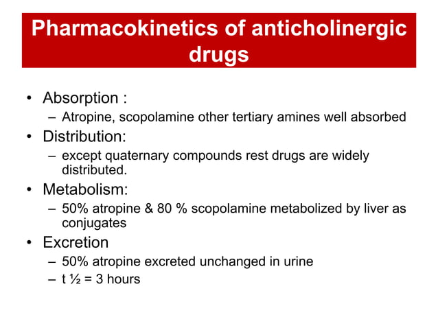 Anticholinergic drugs | PPT