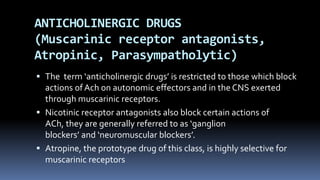 Anti cholinergic drugs | PPT