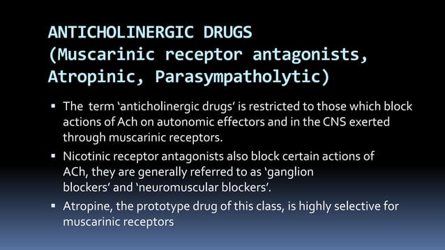 Anti cholinergic drugs | PPT
