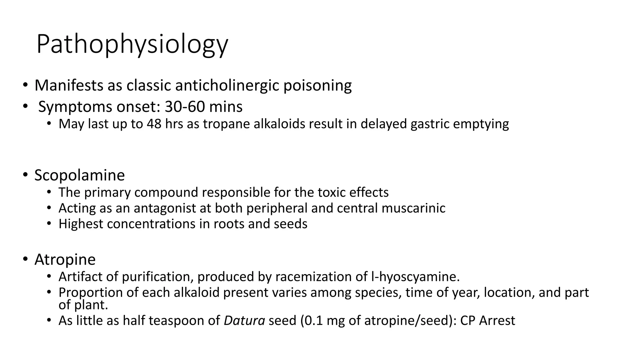 Anticholinergic plant poisoning final | PPTX