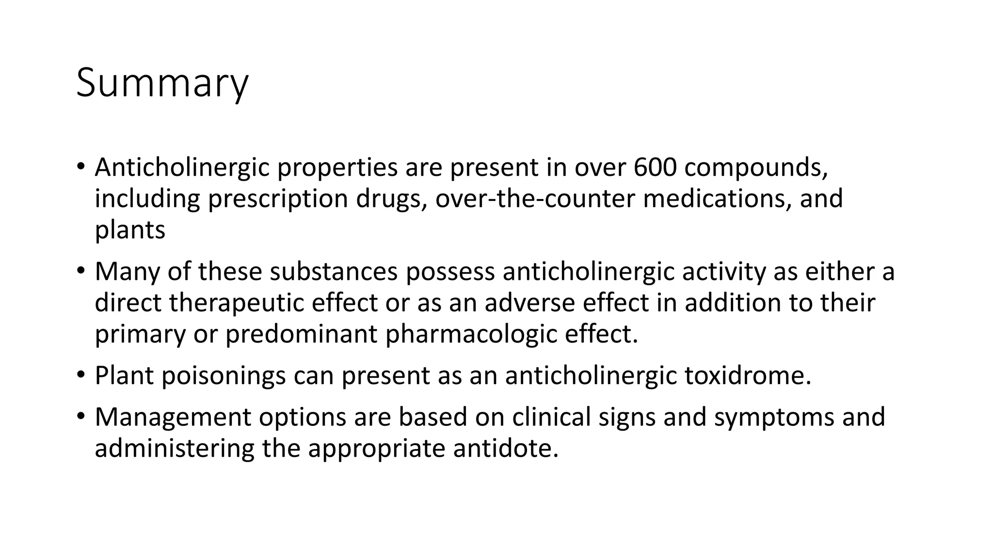 Anticholinergic plant poisoning final | PPTX