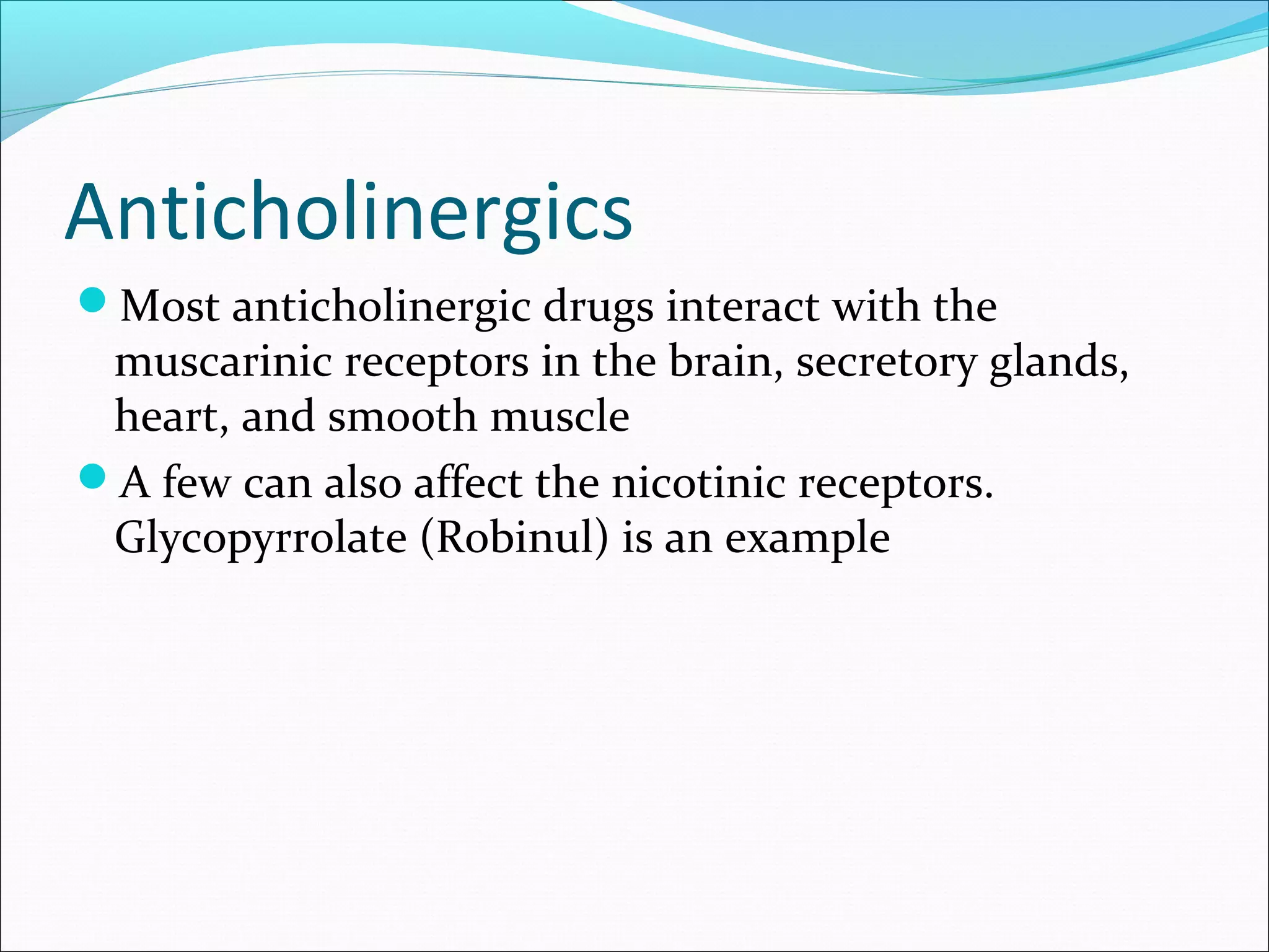 Anticholinergics | PPT
