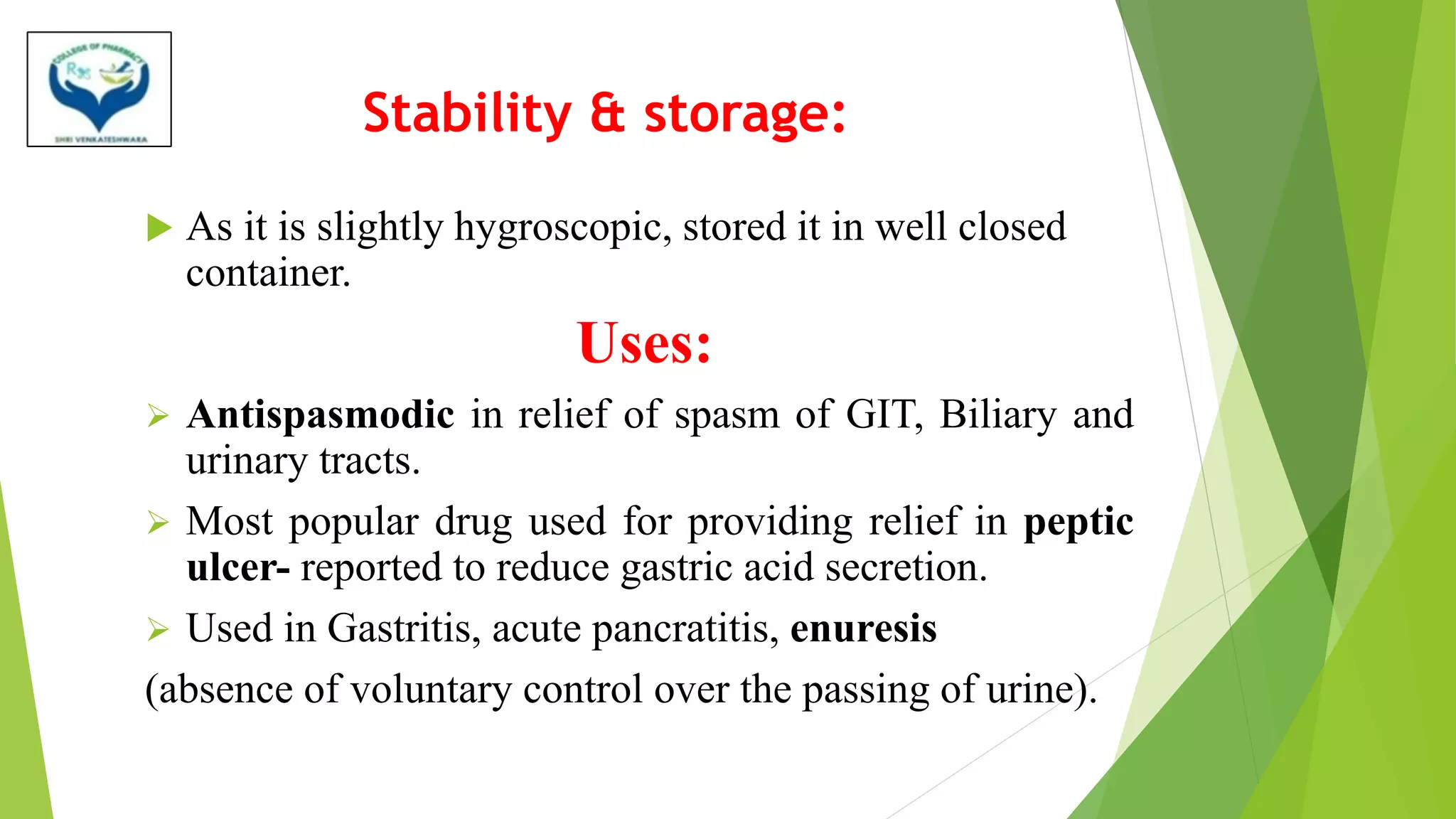 Anticholinergics D.Pharm PC II | PDF