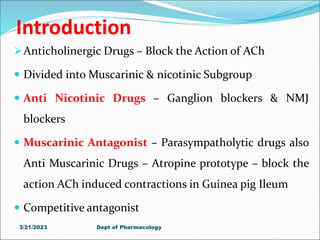 Anticholinergics drugs | PPT | Free download