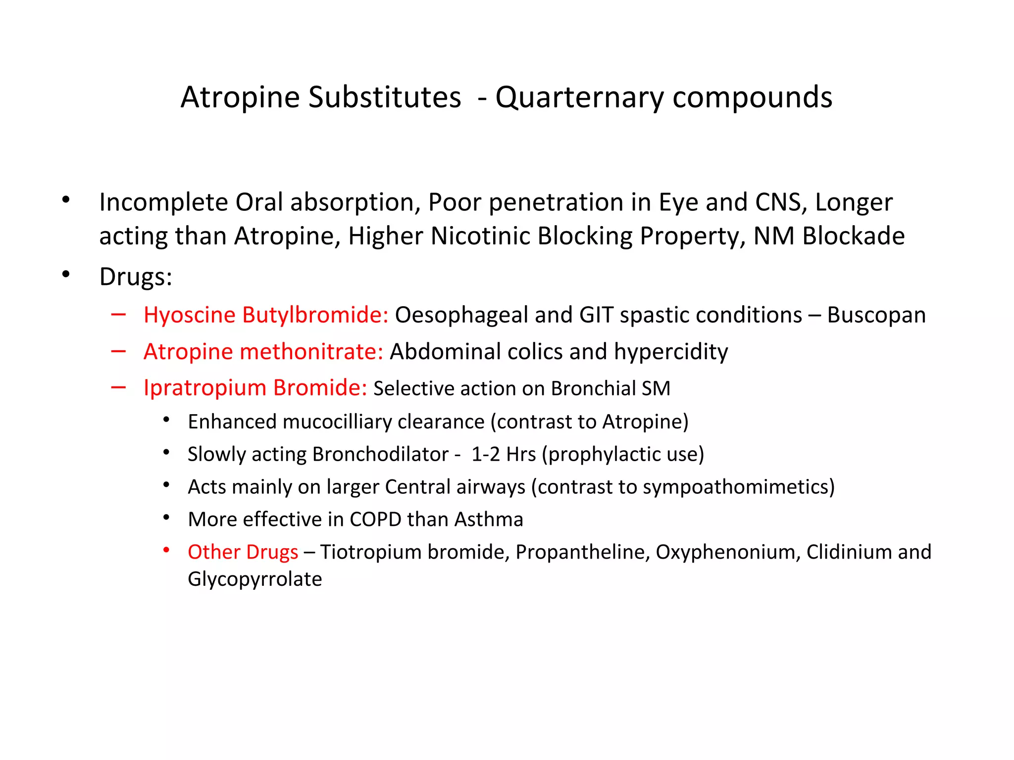 Pharmacology of Anticholinergics - drdhriti | PPT