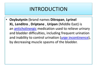 Action of anticholinergics on Genito-urinary System | PPTX