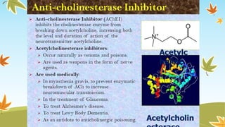 PHARMACOLOGY PRESENTATION- TOPIC- ANTICHOLINESTERASE | PPTX