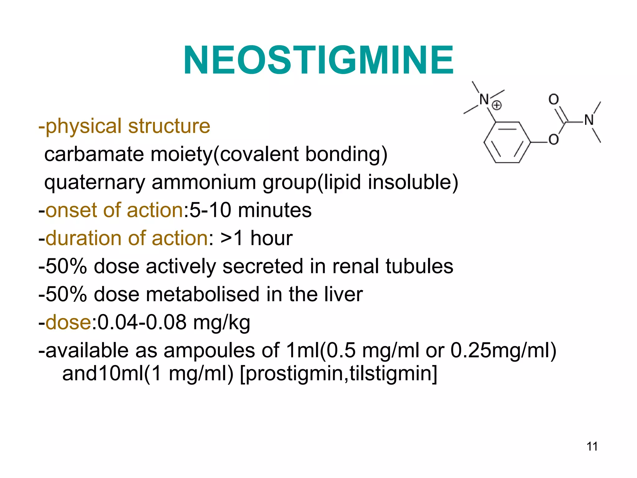 ANTICHOLINESTERASE DRUGS | PPT