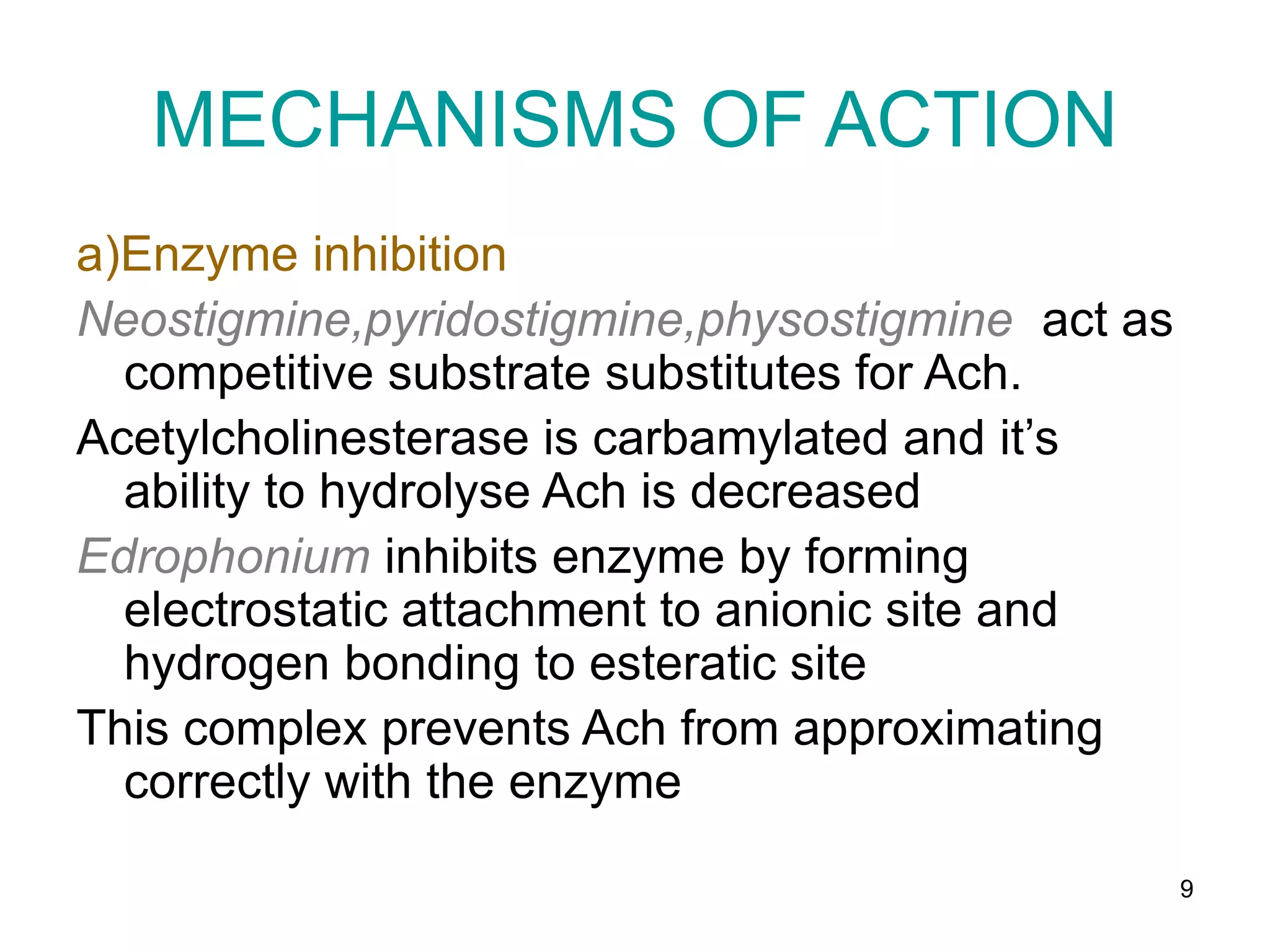 ANTICHOLINESTERASE DRUGS | PPT