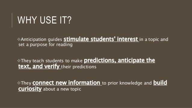 Anticipation guide PPT Megan Rudolph