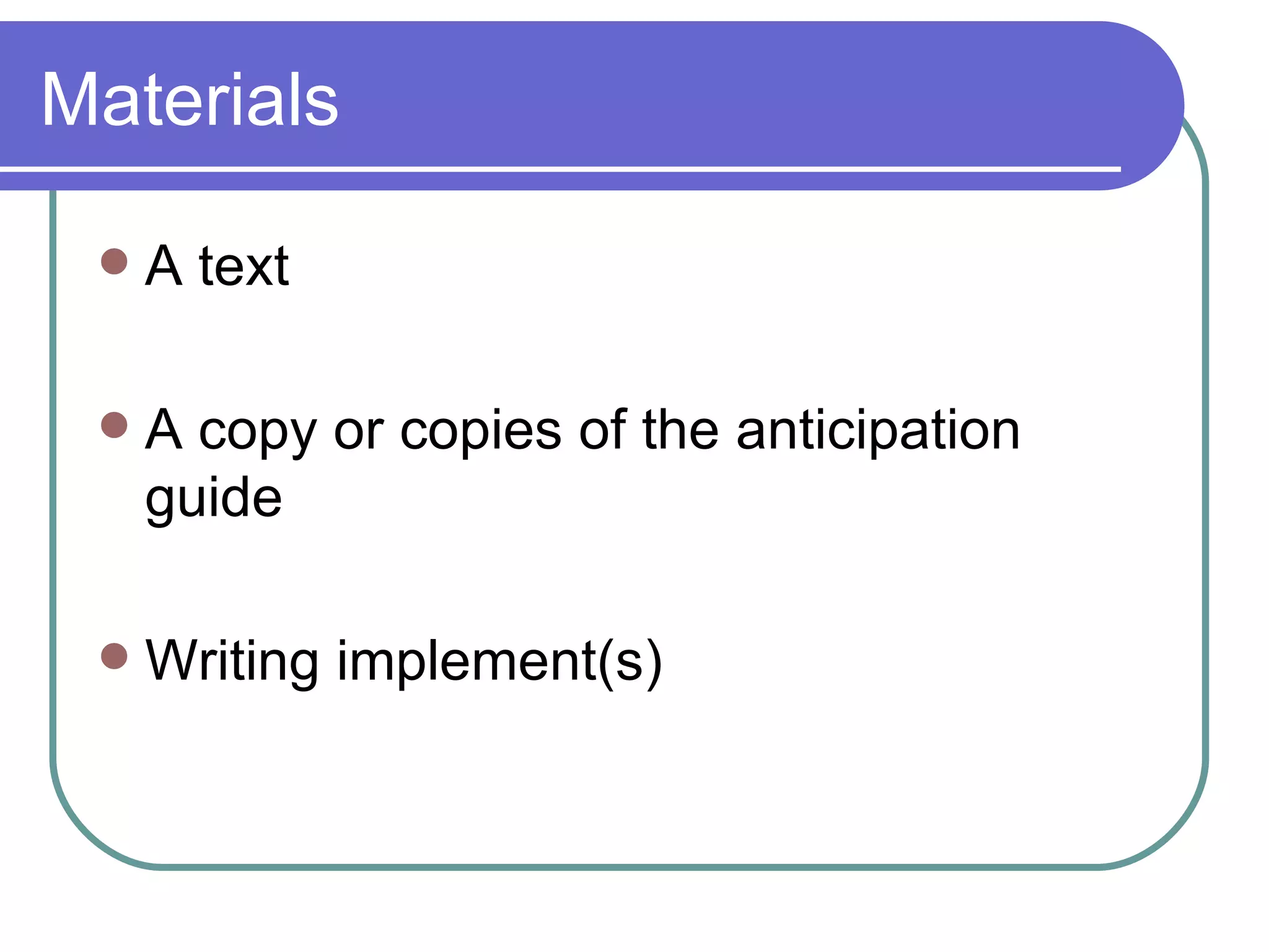 Anticipation guides | PPT