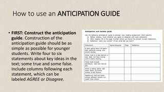 Anticipation guides ppt | PPTX