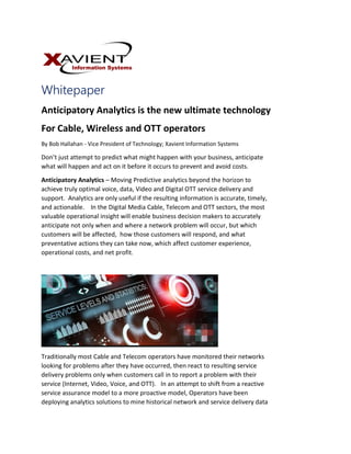 Anticipatory analytics - Bob Hallahan VP Xavient | PDF