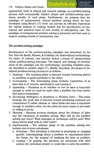 Anticipatory Problem Solving Models For Clinical Practice And Research ...