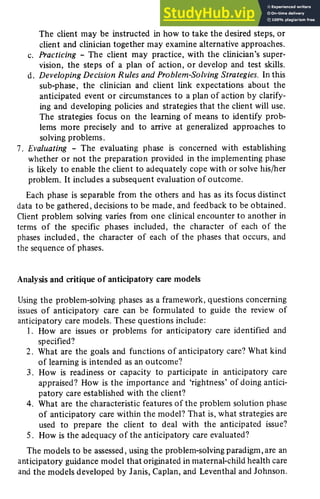 Anticipatory Problem Solving Models For Clinical Practice And Research ...