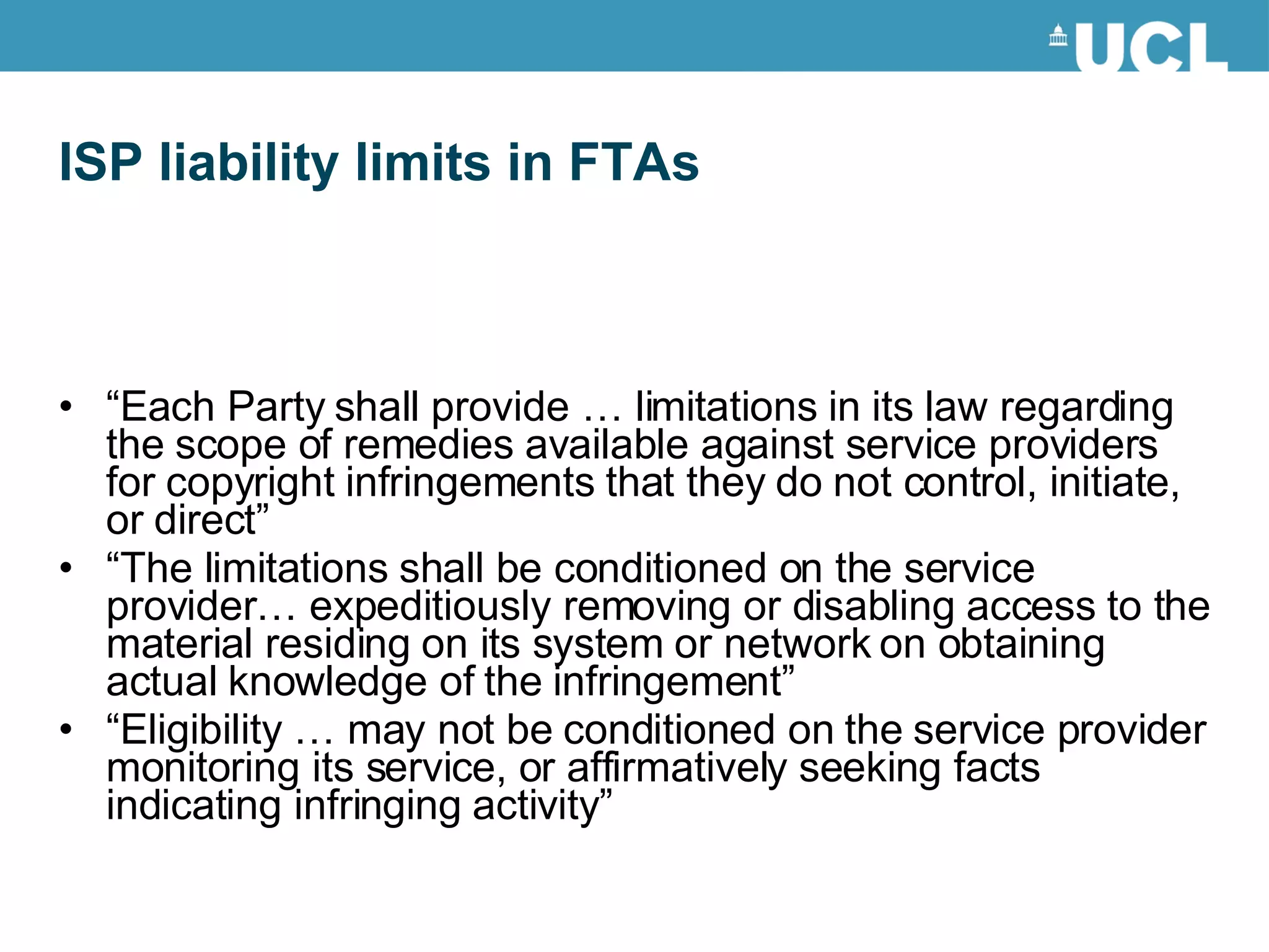 Anti-circumvention and ISP liability provisions in Free Trade ...