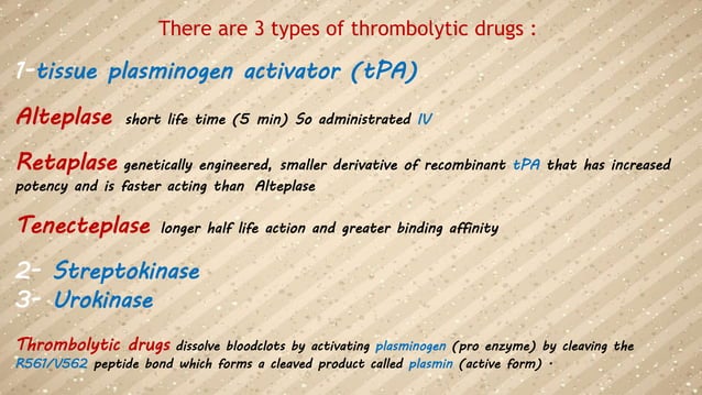 (Anticoagulants / Platelet aggregation inhibitors / Thrombolytic drugs ...