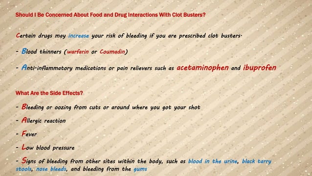 (Anticoagulants / Platelet aggregation inhibitors / Thrombolytic drugs ...