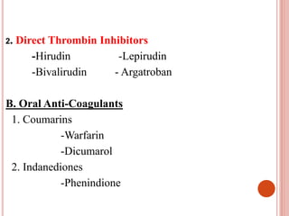Anticoagulants | PPTX | First Aid | Injuries