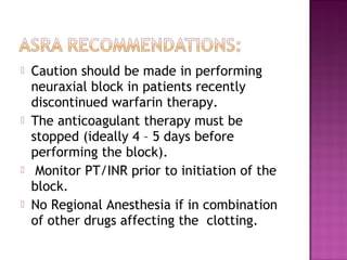 Anticoagulanta and regional anesthesia.ppt draft 3 | PPT