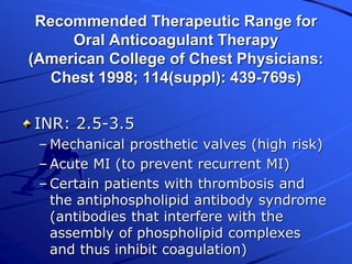 Anticoagulant and antiplatelet drugs | PPTX