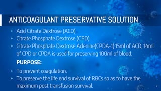 ANTICOAGULANT AND ITS APPLICATION IN BLOOD BANK .pptx