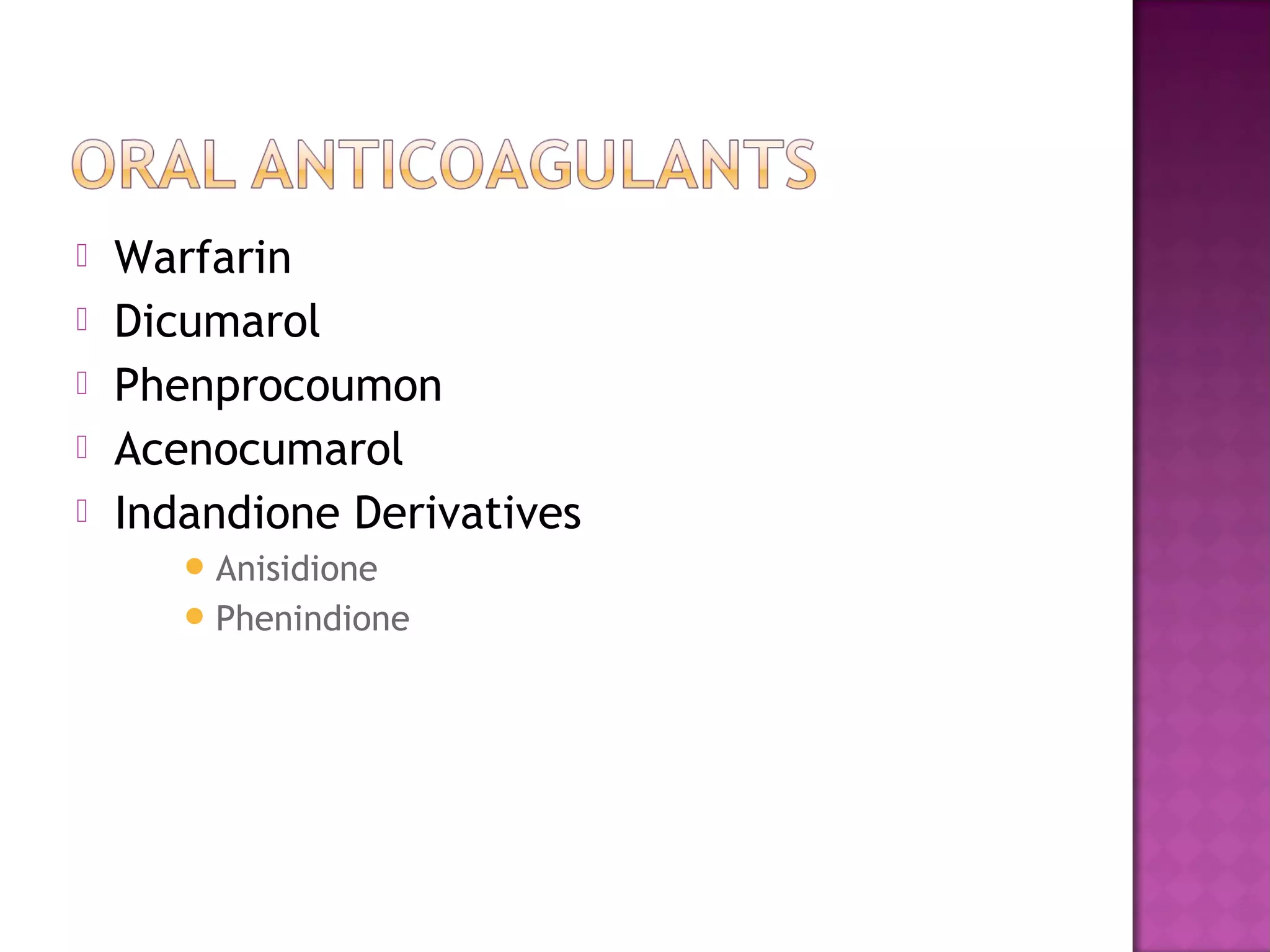 Anticoagulant and regional anaesthesia | PPT