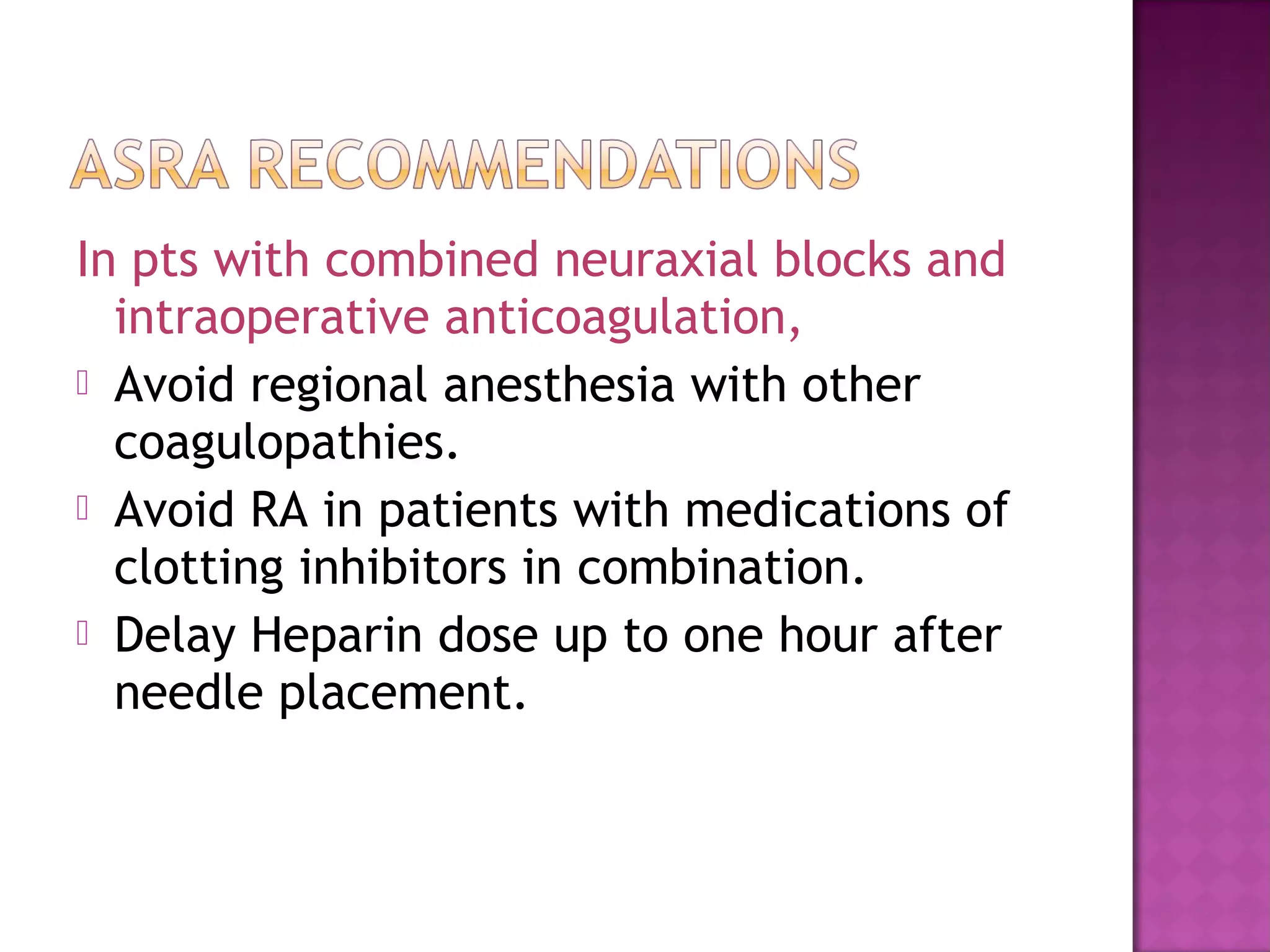 Anticoagulant and regional anaesthesia | PPT