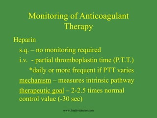 Anticoagulant, antithrombotic and anti platelet drugs | PPT