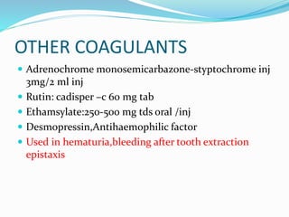 Anticoagulants | PPTX | Blood Disorders | Diseases and Conditions