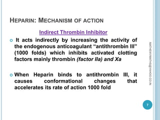 Heparin Mechanism Of Action Ppt