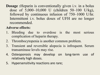Anticoagulants class ppt for pharmacy students | PPTX