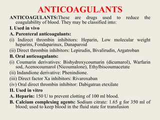 Anticoagulation Drugs
