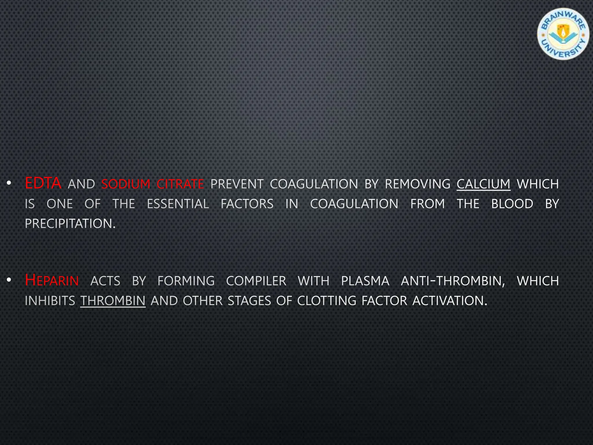 anticoagulants used in the laboratory for blood test | PPTX