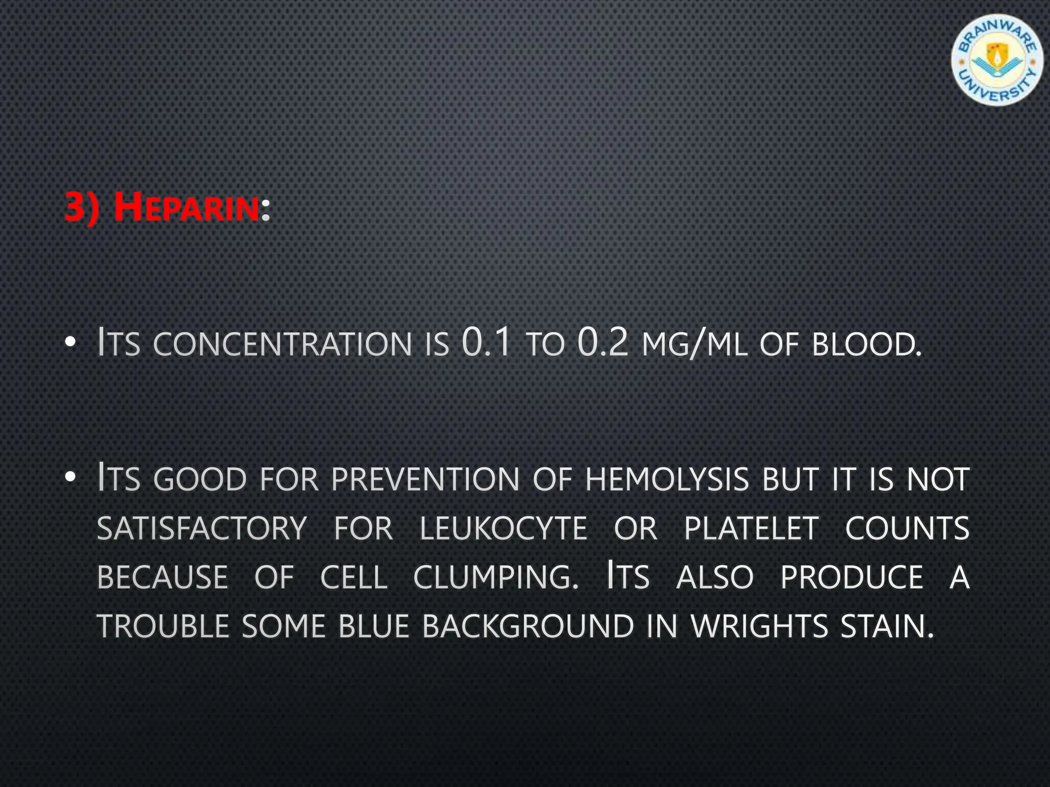 anticoagulants used in the laboratory for blood test | PPTX
