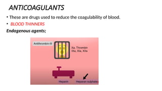 ANTICOAGULANTS.pptx mechanism of action and uses | PPTX