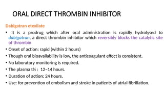 ANTICOAGULANTS.pptx mechanism of action and uses | PPTX