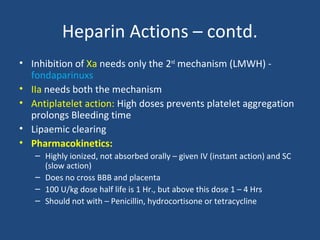 Heparin Mechanism Of Action Ppt