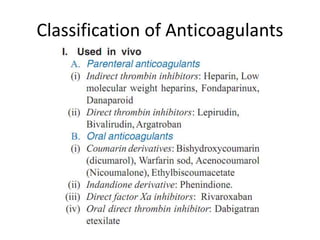Anticoagulants 1 | PPTX | Blood Disorders | Diseases and Conditions