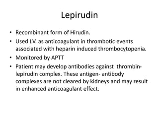 Anticoagulants 1 | PPTX