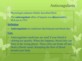 Anticoagulants 1 | PPT