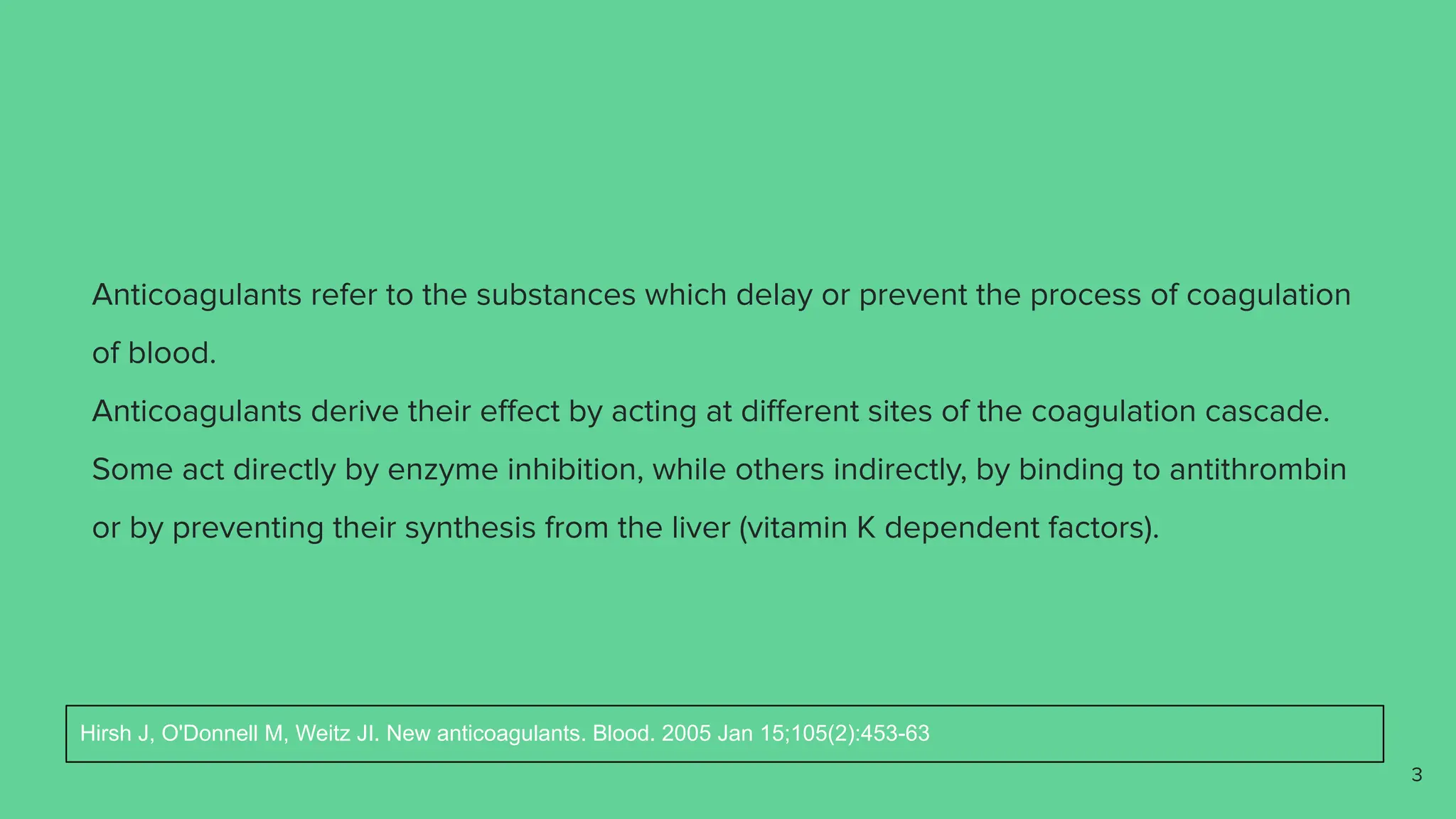 The anti-coagulant drugs and their uses. | PDF | Blood Disorders ...